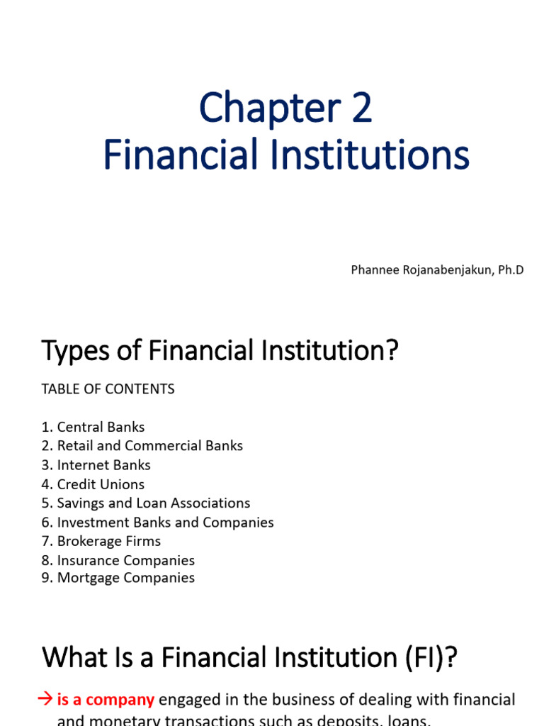 Chapter 2 Financial Institutions-Eng | PDF | Banks | Online Banking
