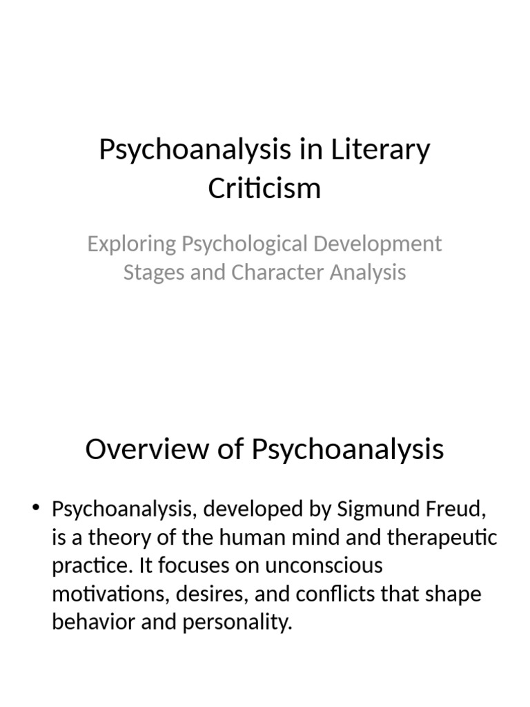 Psychoanalysis in Literary Criticism v2 | PDF