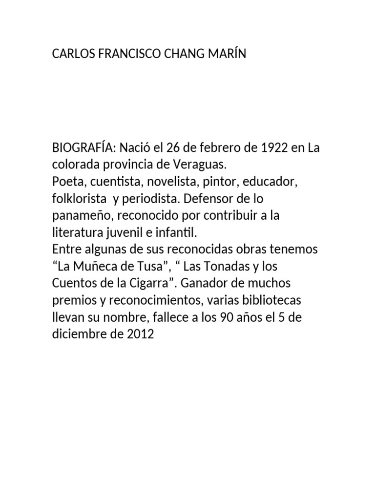 Carlos Francisco Chang Marín | PDF