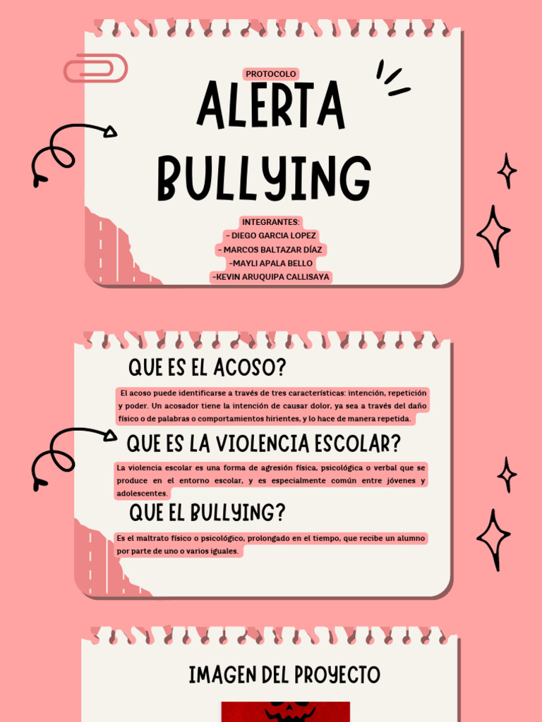 Informe de El Proyecto ALERTA BULLYING en Formato de Presentacion | PDF