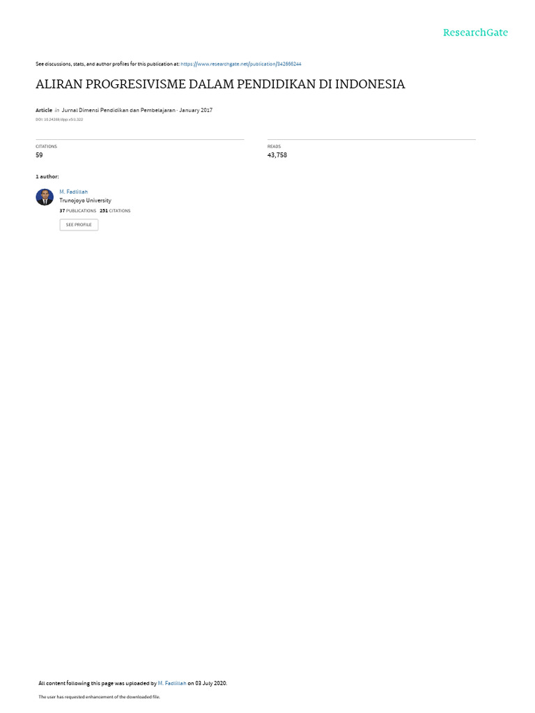 Aliran Progresivisme Dalam Pendidikan Di Indonesia: Jurnal Dimensi Pendidikan Dan Pembelajaran ...