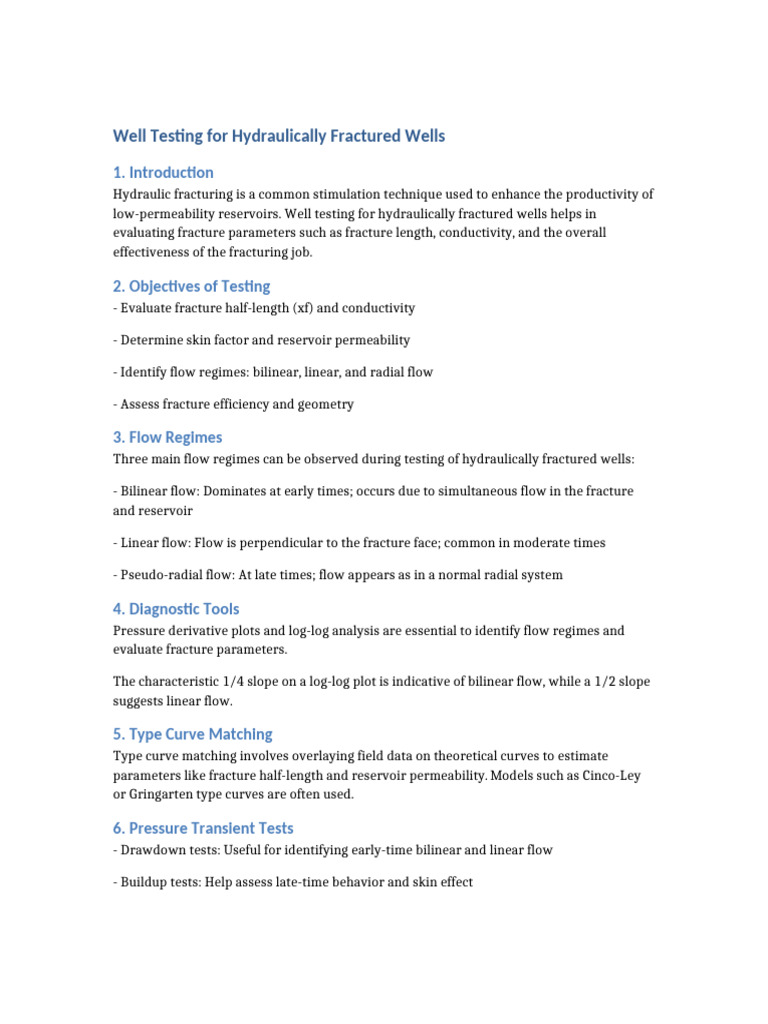 Well Testing for Fractured Wells Insights | PDF