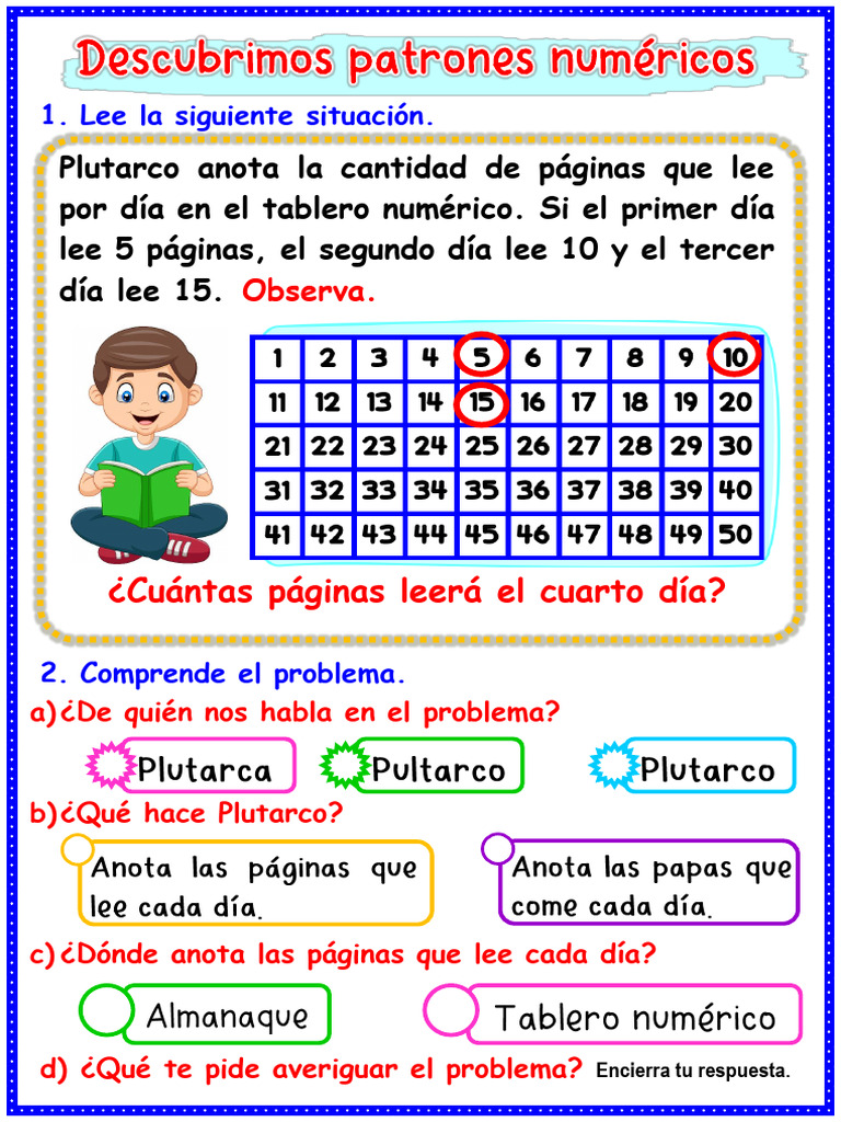Patrones numéricos para niños de primaria | PDF