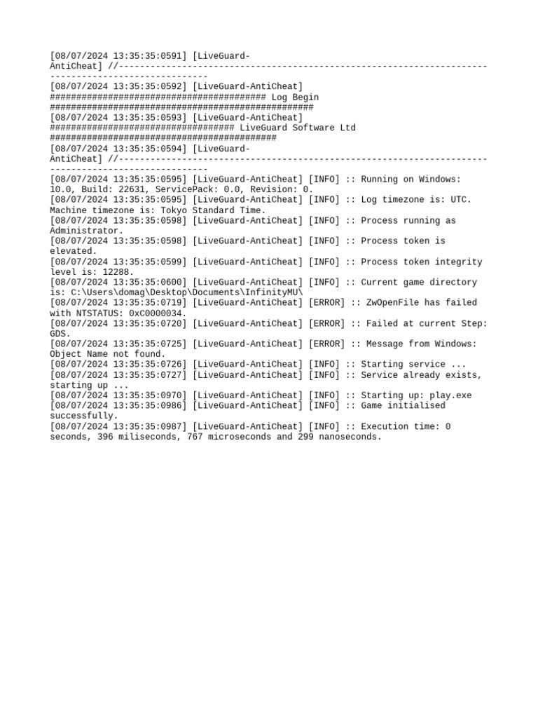 LiveGuard AntiCheat Starter 2024-07-08 | PDF