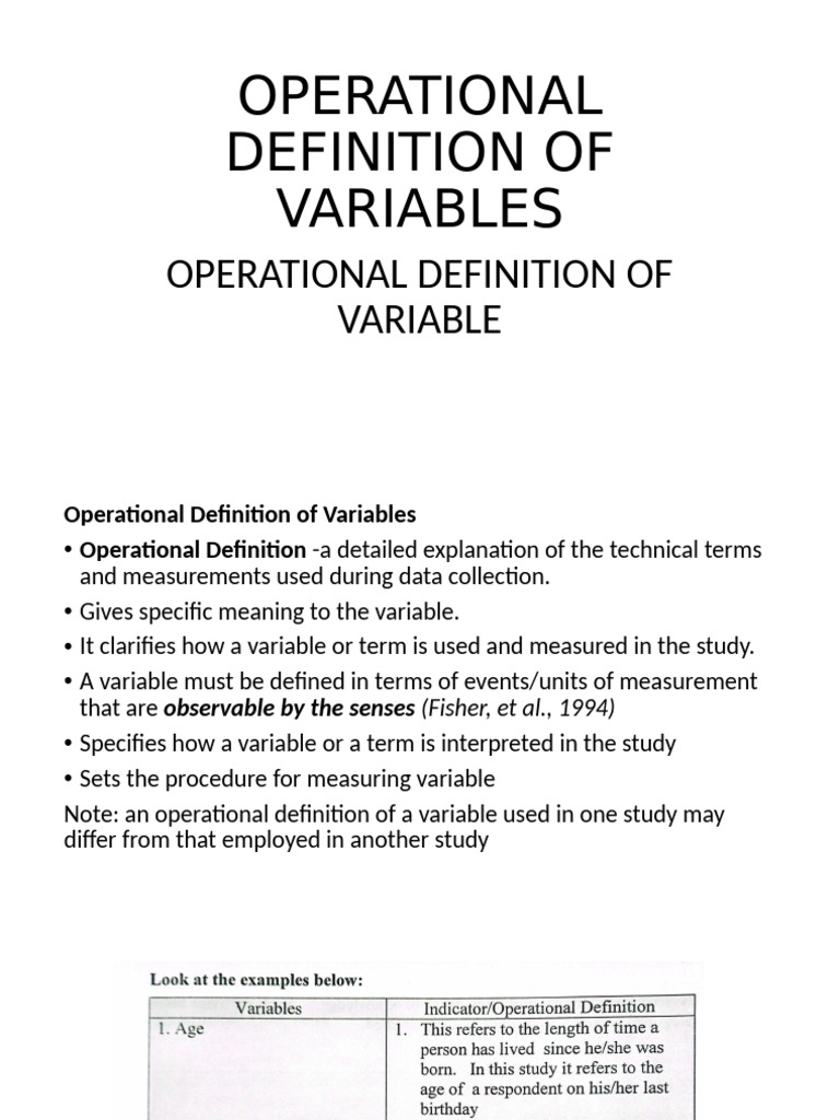 Understanding Operational Definitions in Research | PDF | Experiment ...