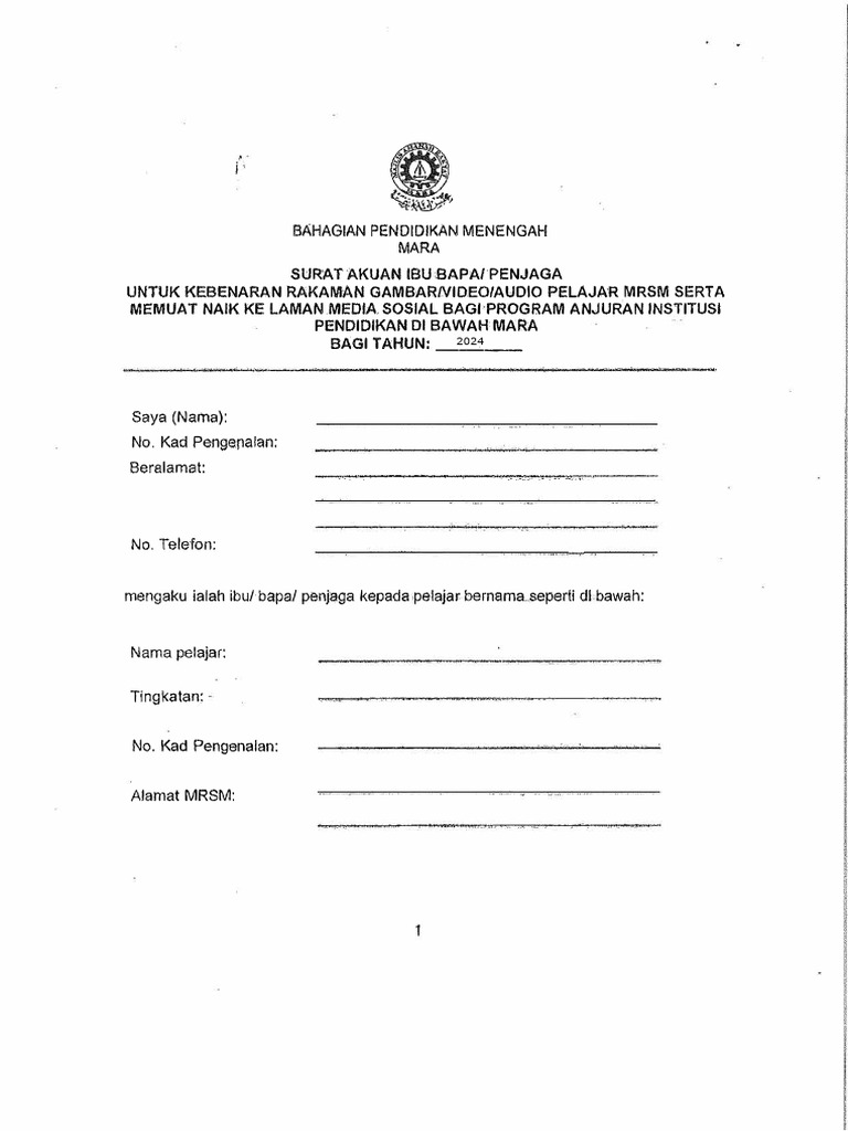 Borang Kebenaran BPM Multimedia | PDF