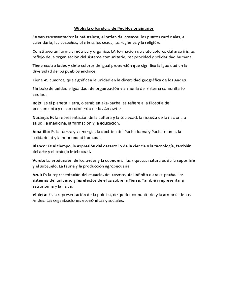 Wiphala o Bandera de Pueblos Originarios | PDF
