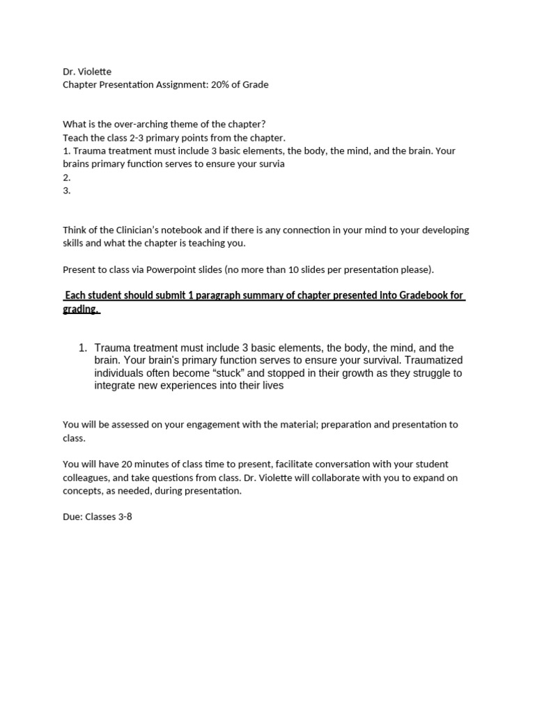 Chapter Presentation Assignment | PDF