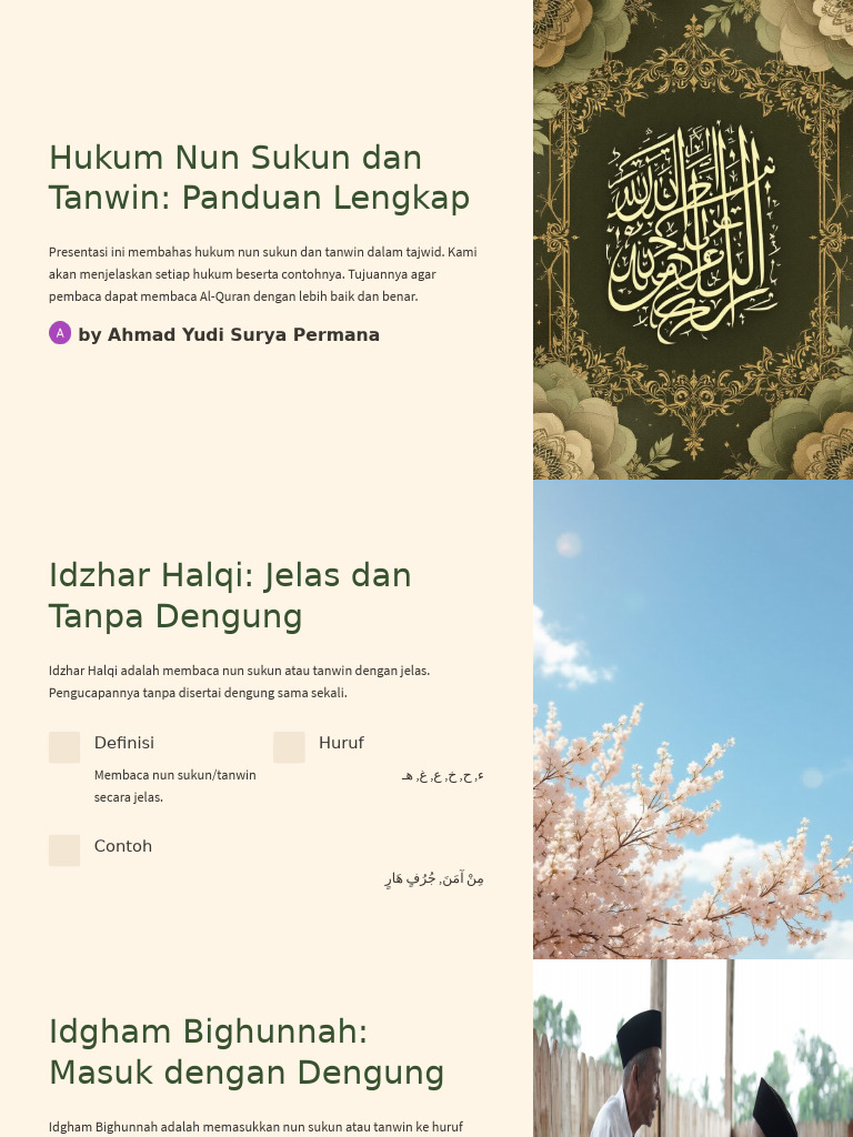 Hukum Nun Sukun Dan Tanwin Panduan Lengkap | PDF