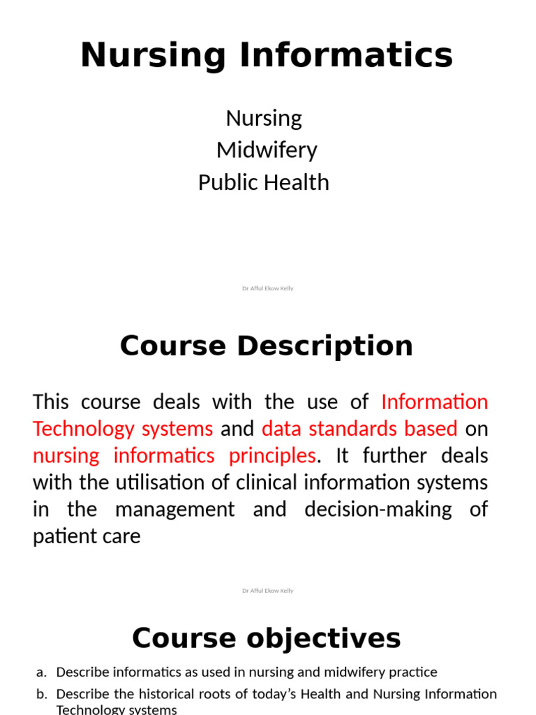 Nursing Informatics Lecture Note 1 | PDF | Electronic Health Record | Computer Data Storage