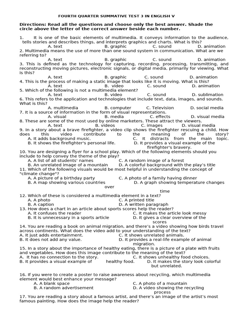 Periodic Test-Q4 ('24-'25) Final | PDF | Multimedia | Image