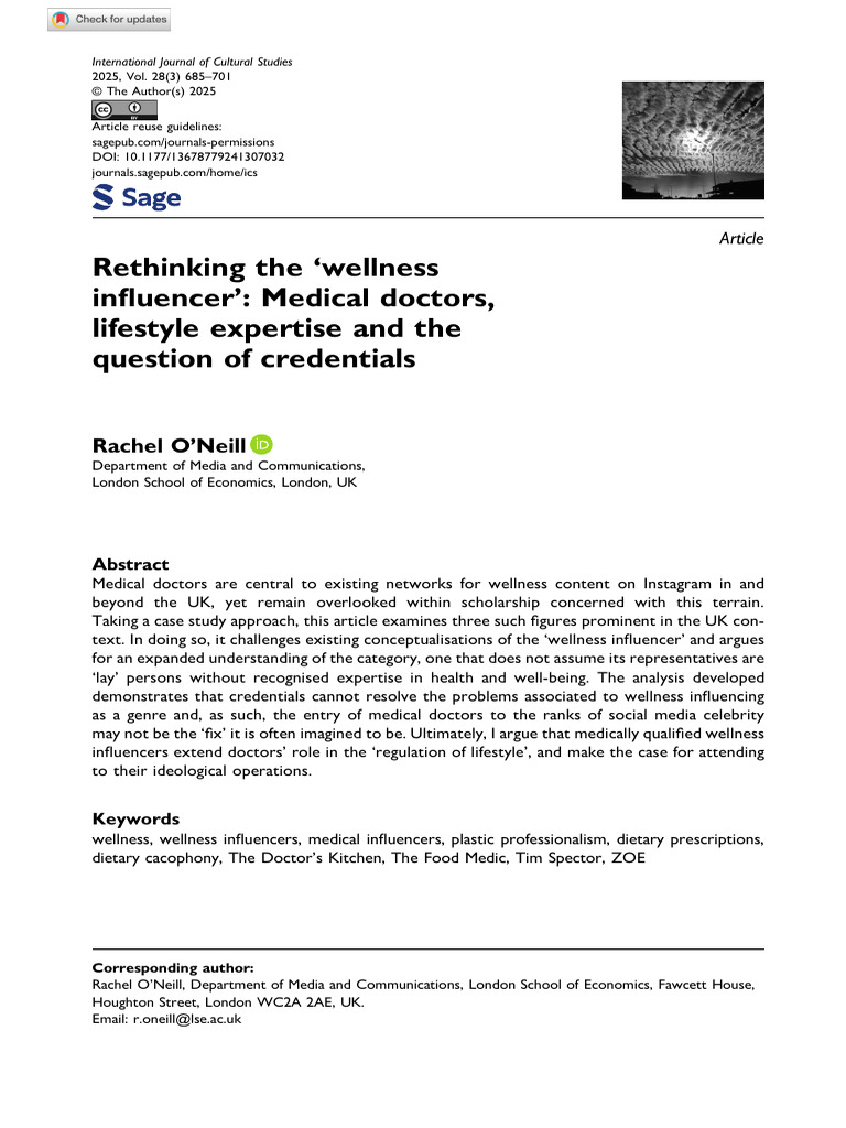 Rethinking The Wellness Influencer Medical Doctors Lifestyle Expertise ...