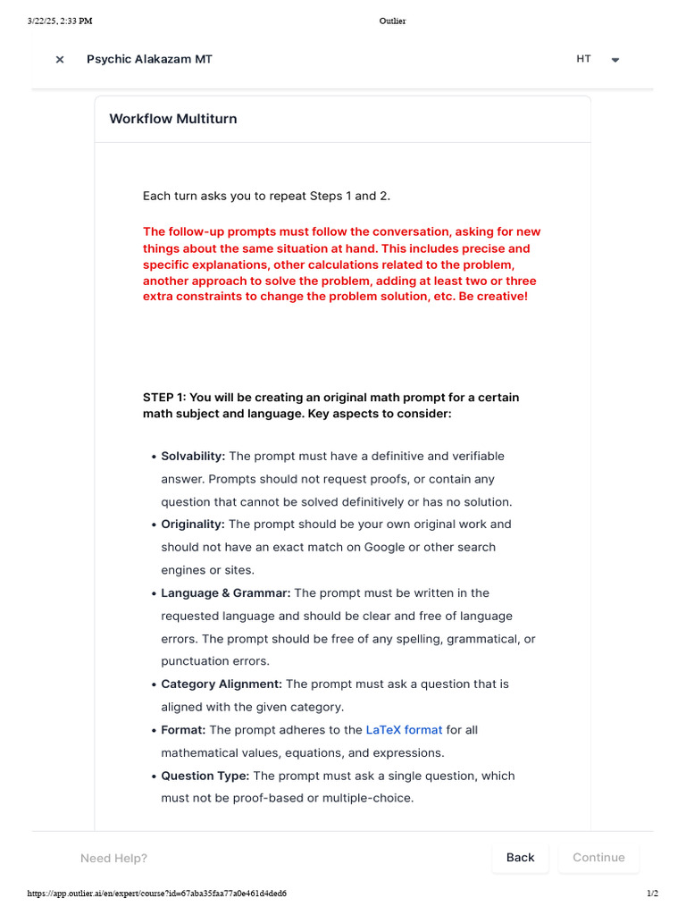 Outlier Multi Turn Instructioin | PDF | Mathematics | Question