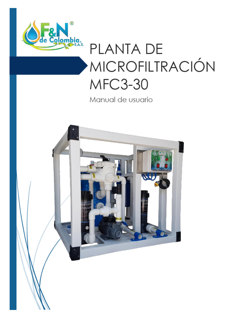MANUAL PLANTA DE TRATAMIENTO MFC3-30 | PDF | Filtración | Agua