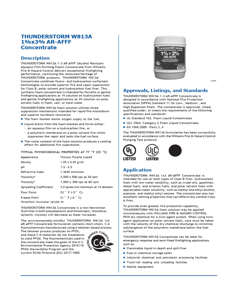 Thunderstorm 1x3 W813A - C6 - Data Sheet 2018 | PDF | Viscosity | Materials