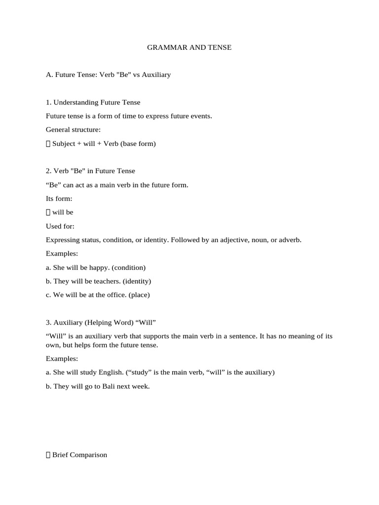 Grammar and Tense | PDF