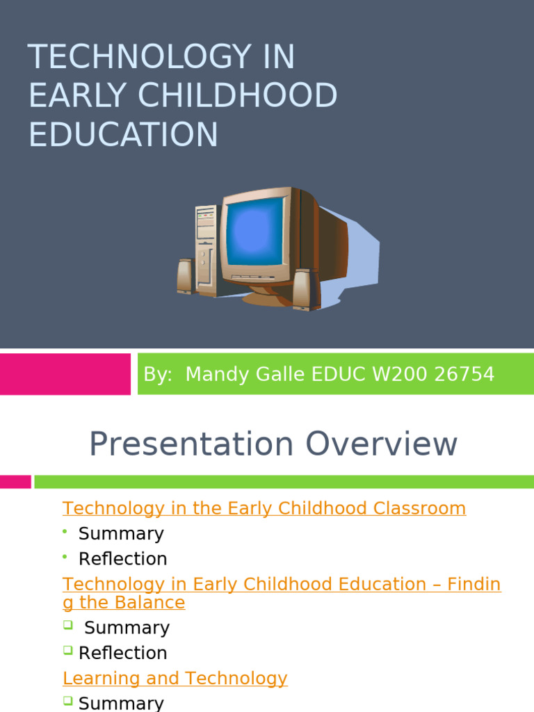Technology in Early Childhood Education | PDF | Learning | Classroom