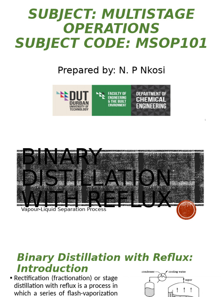 Binary Distillation (5) | PDF | Distillation | Physical Chemistry