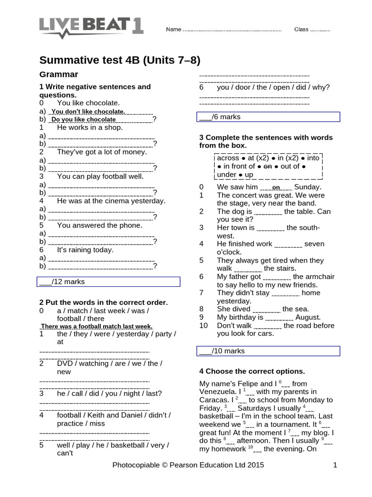 LB1 Summative Test 4B 17036536687 11 | PDF