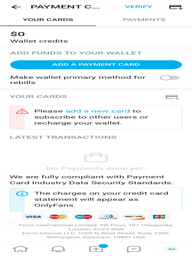 Payment Cards - OnlyFans | PDF