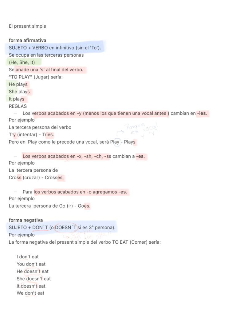 El Present Simple | PDF