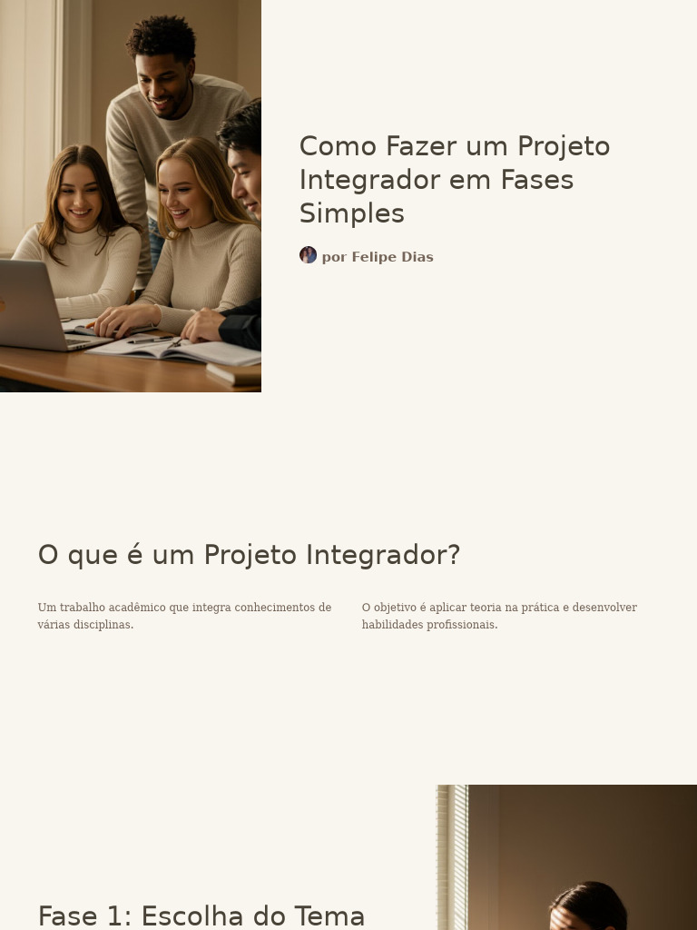 Como Fazer Um Projeto Integrador Em Fases Simples | PDF