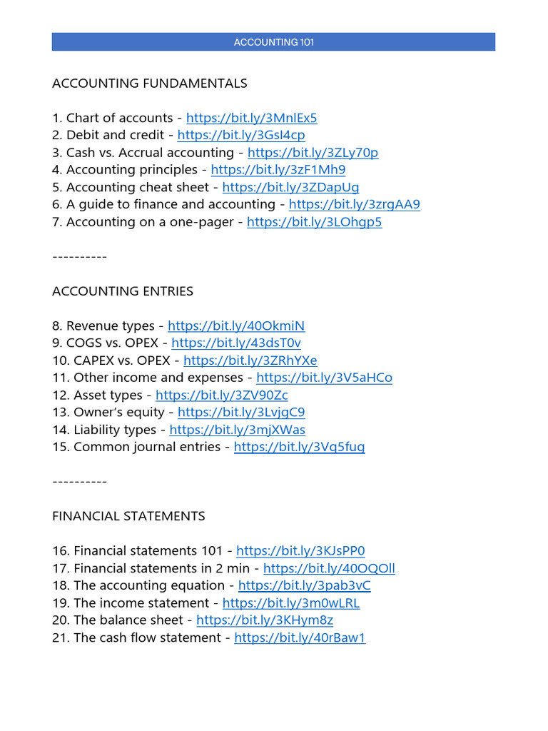 Accounting 101 | PDF