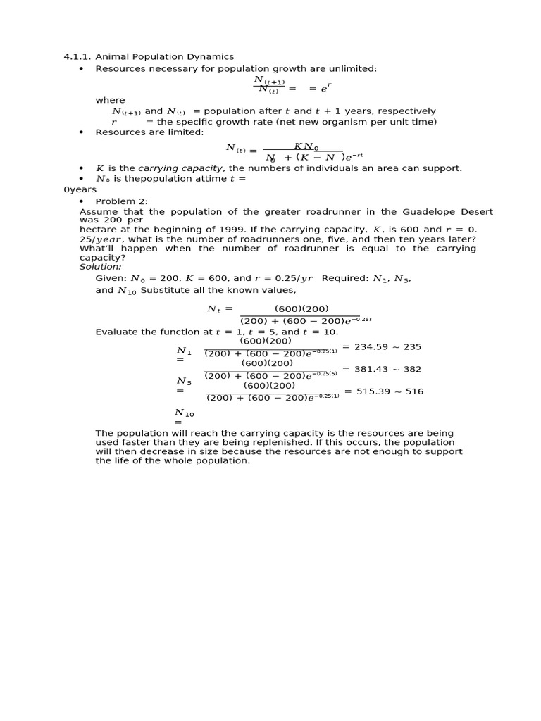 Animal Population Dynamics | PDF | Applied Mathematics
