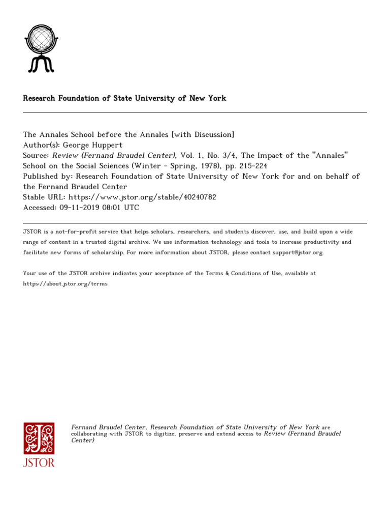 Understanding the Annales School's Origins | PDF | Science | Liberal ...