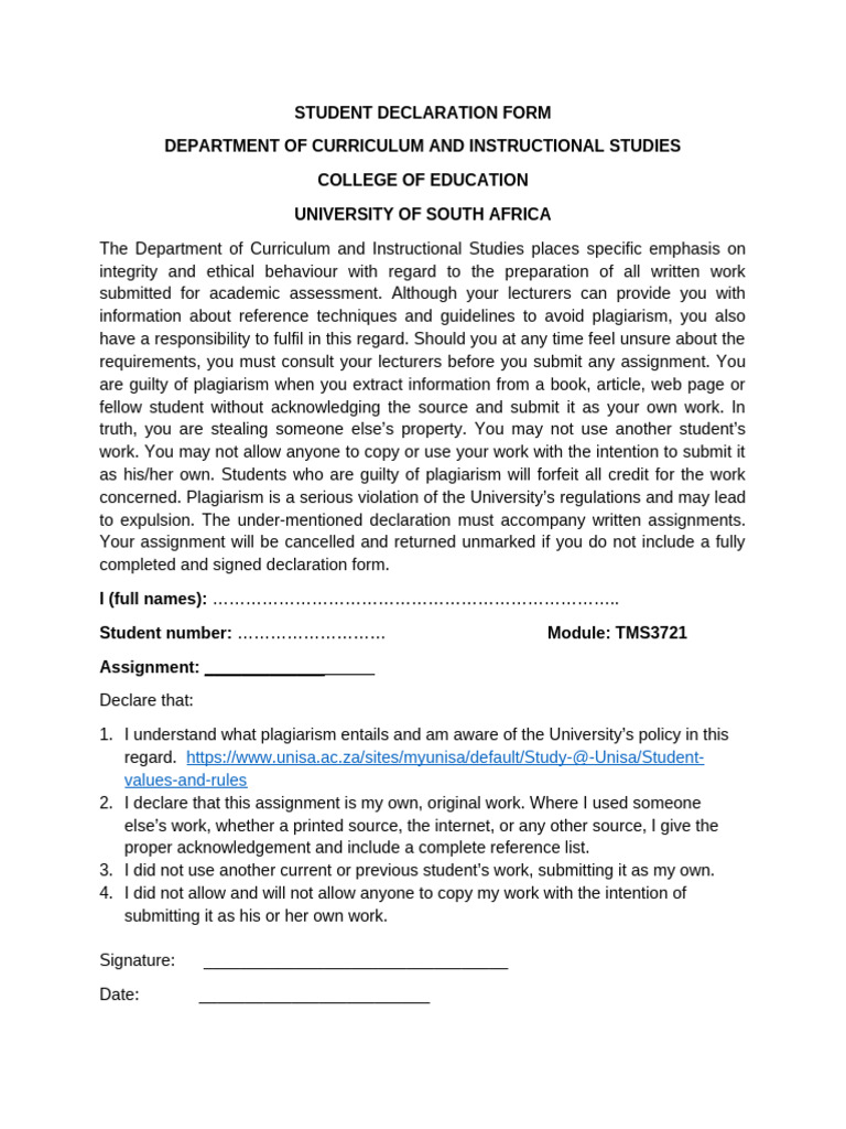 Declaration Form | PDF