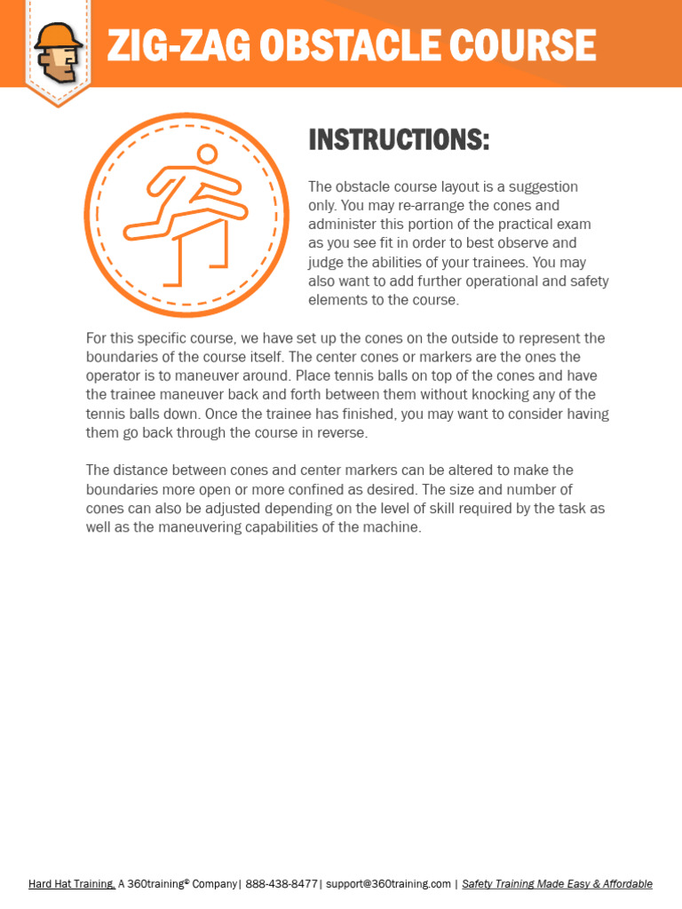 Zig-Zag Forklift Obstacle Course Setup | PDF