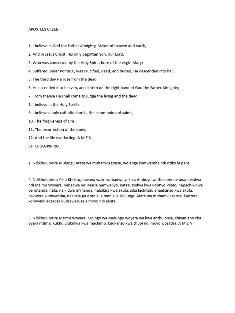 Apostles Creed Summary | PDF
