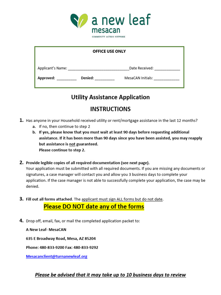 Utility Assistance Application | PDF | Supplemental Nutrition Assistance Program | Birth Certificate