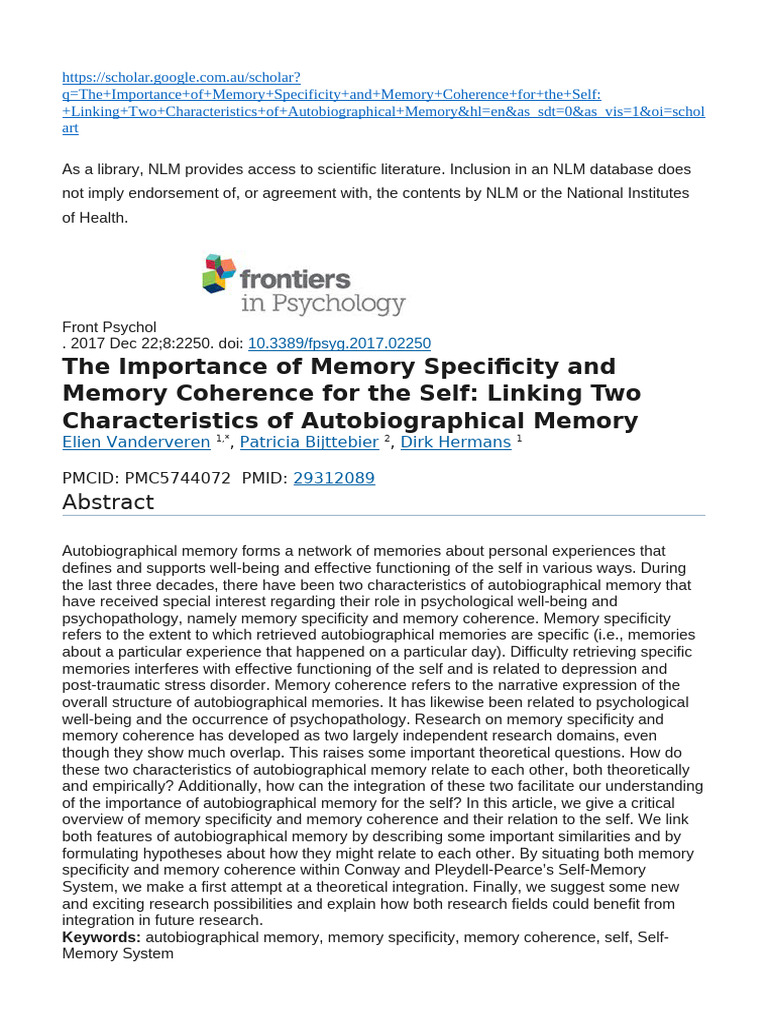 Memory Psychology Article | PDF | Memory | Psychological Trauma