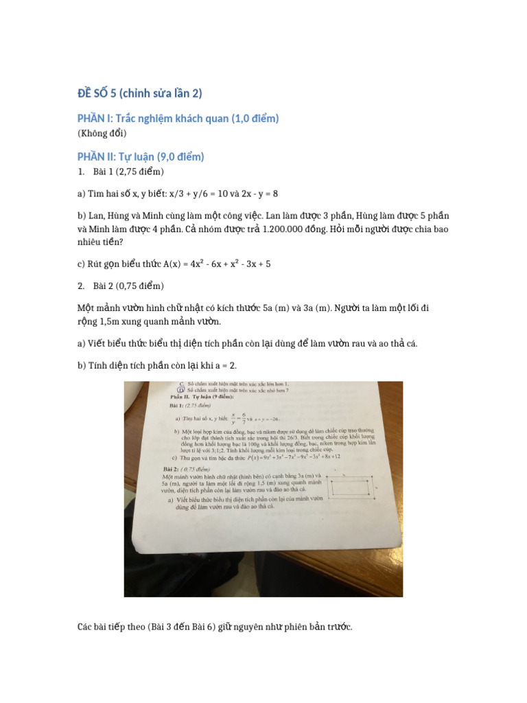 De So 5 Chinh Sua Lan 2 | PDF