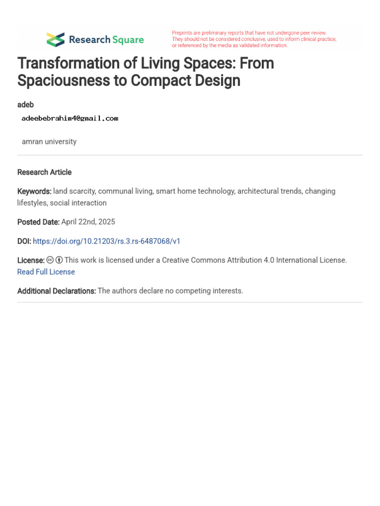 Transformation of Living Spaces From Spaciousness | PDF | Life Cycle ...