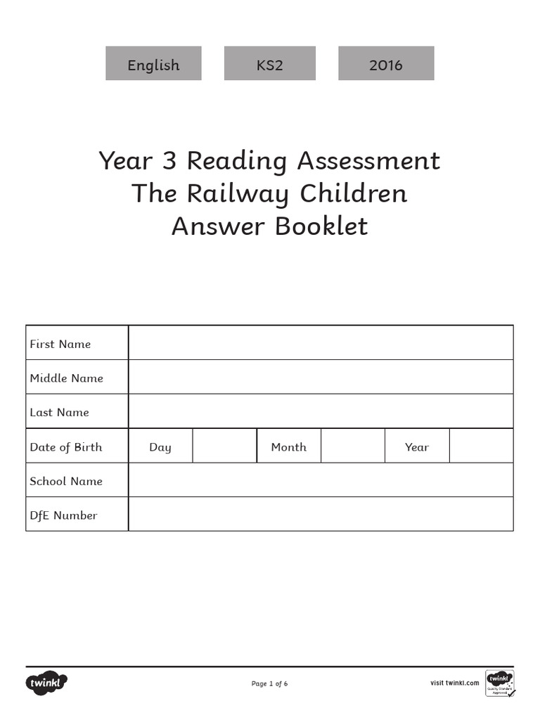 Railway Children - Answer Booklet | PDF
