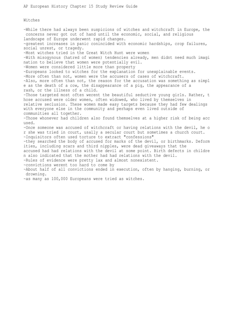 AP Euro Chapter 15 Study Guide | PDF