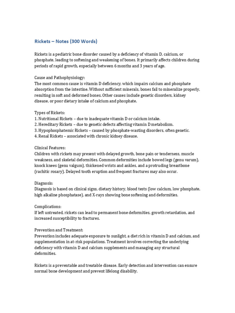 Rickets Notes | PDF
