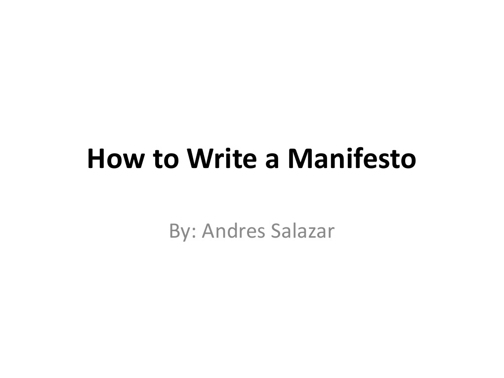 How To Write A Manifesto | PDF | Typefaces | Science