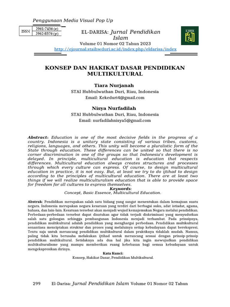 Konsep Dan Hakikat Dasar Pendidikan Multikultural | PDF