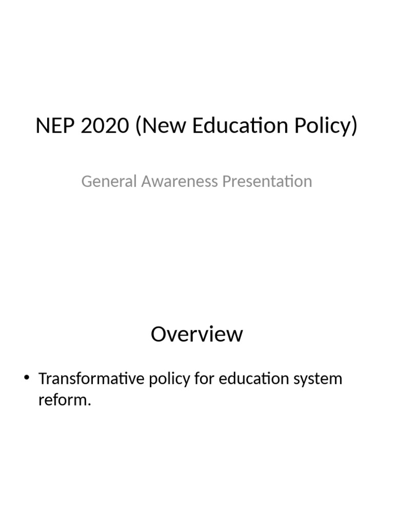 NEP 2020: Key Features & Impact | PDF