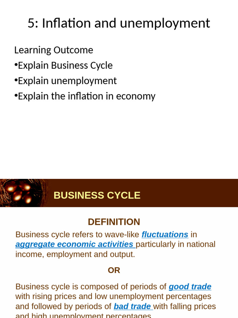 Chapter 5 Inflation and Unemployment | PDF | Unemployment | Business Cycle