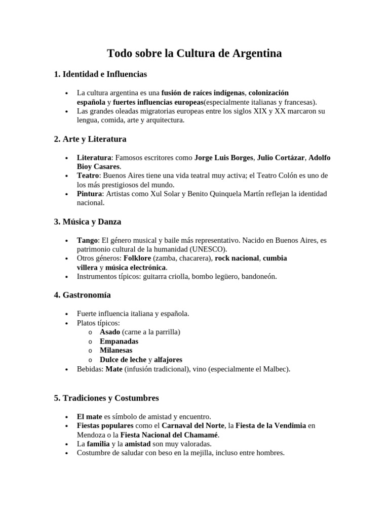 Cultura Argentina: Raíces y Tradiciones | PDF