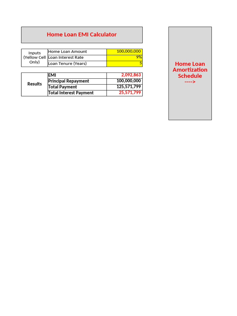 Home-Loan-EMI-Calculator-Amortization-Schedule | PDF