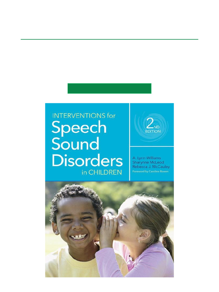 Interventions for Speech Sound Disorders | PDF | Speech | Pathology