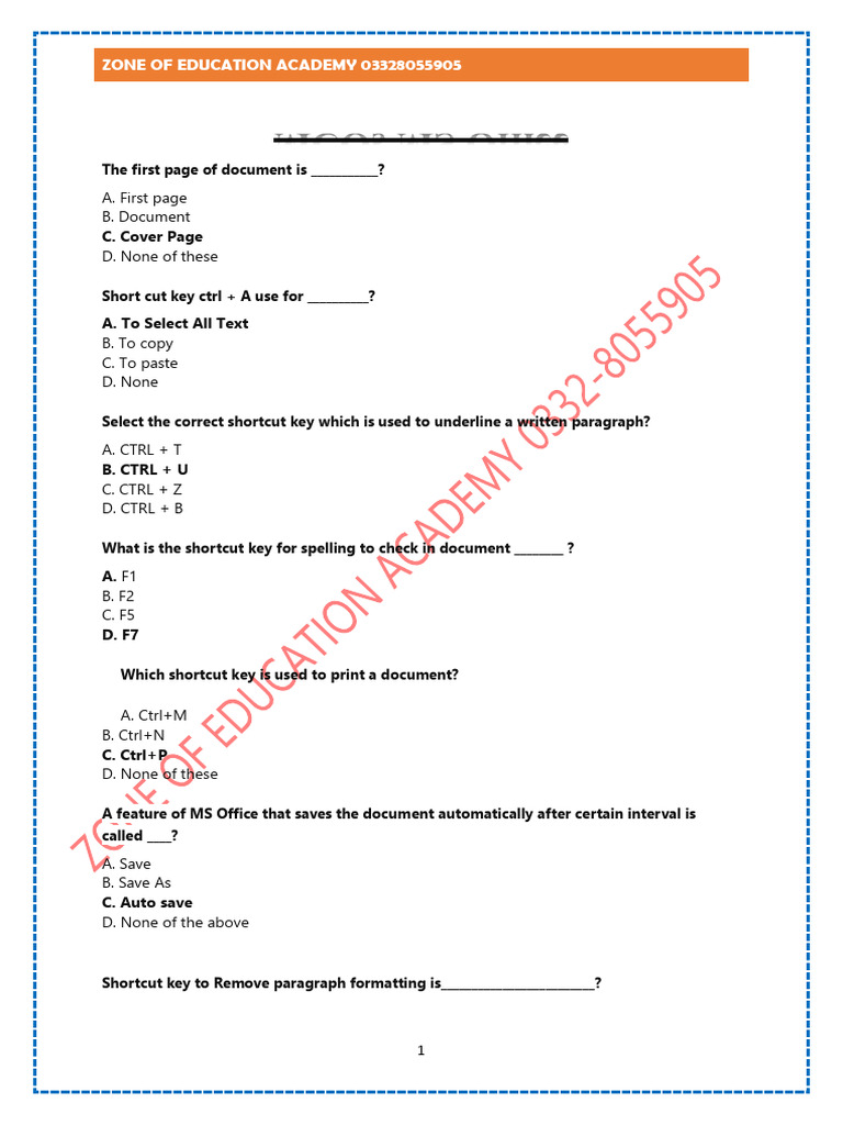 Lec 10 ECT Test Preparation | PDF | Microsoft Word | Microsoft Excel