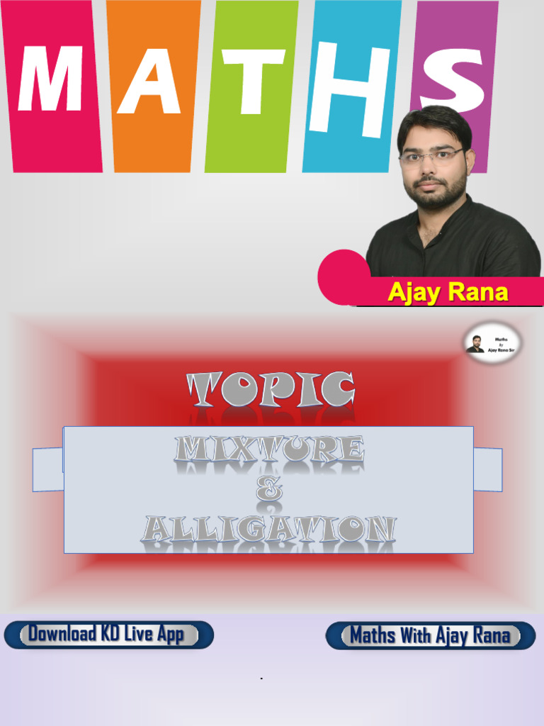 Mix & Alligation Updated 20250206070045 | PDF