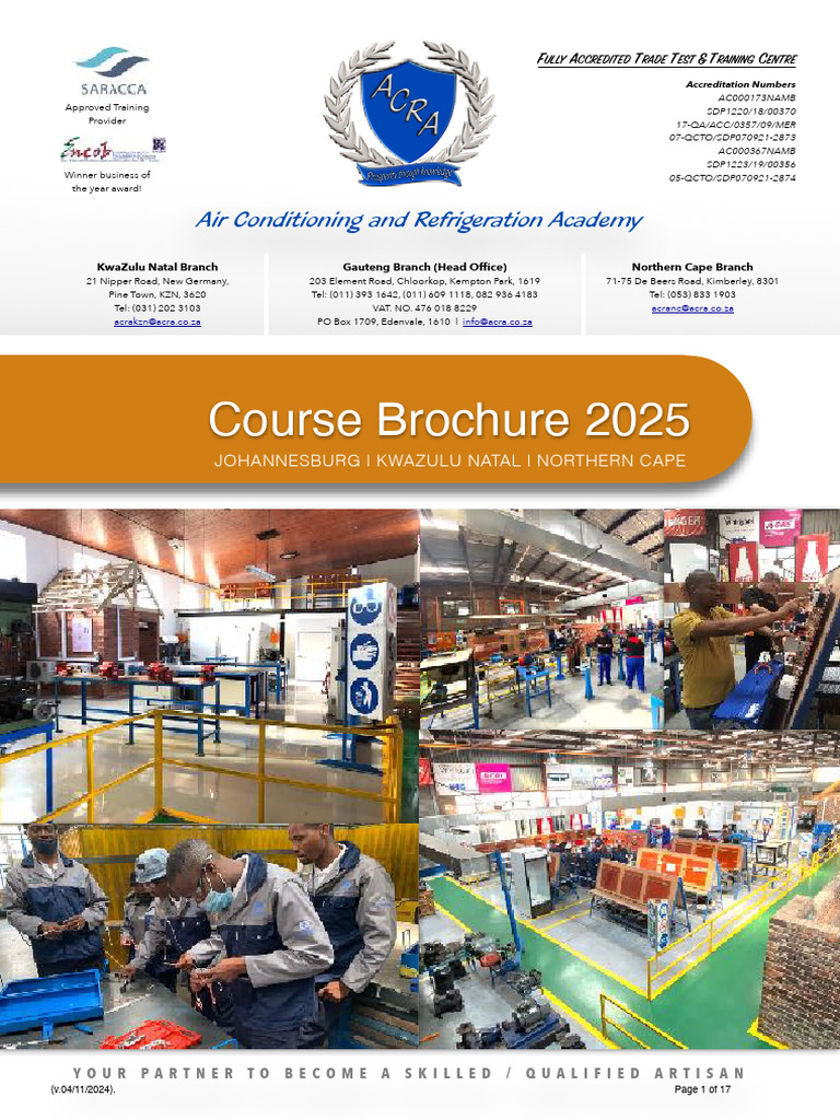 ACRA Air Conditioning Training Overview | PDF | Welding | Construction