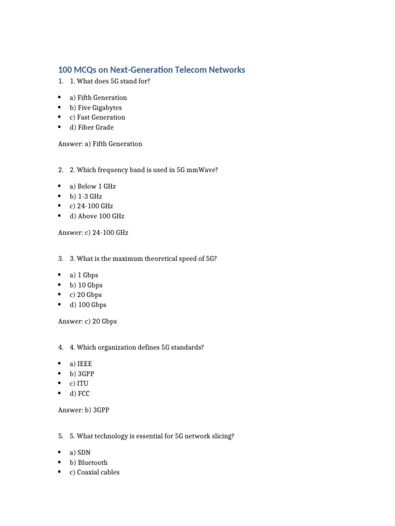 Next_Generation_Telecom_Networks_MCQs | PDF